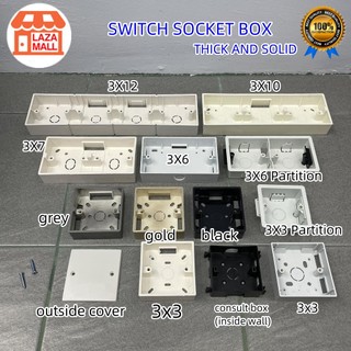 {MORE SOLID}PVC 3X3 SURFACE TYPE NUT BOX / ELECTRICAL BASE(PLUG/SUIS ...