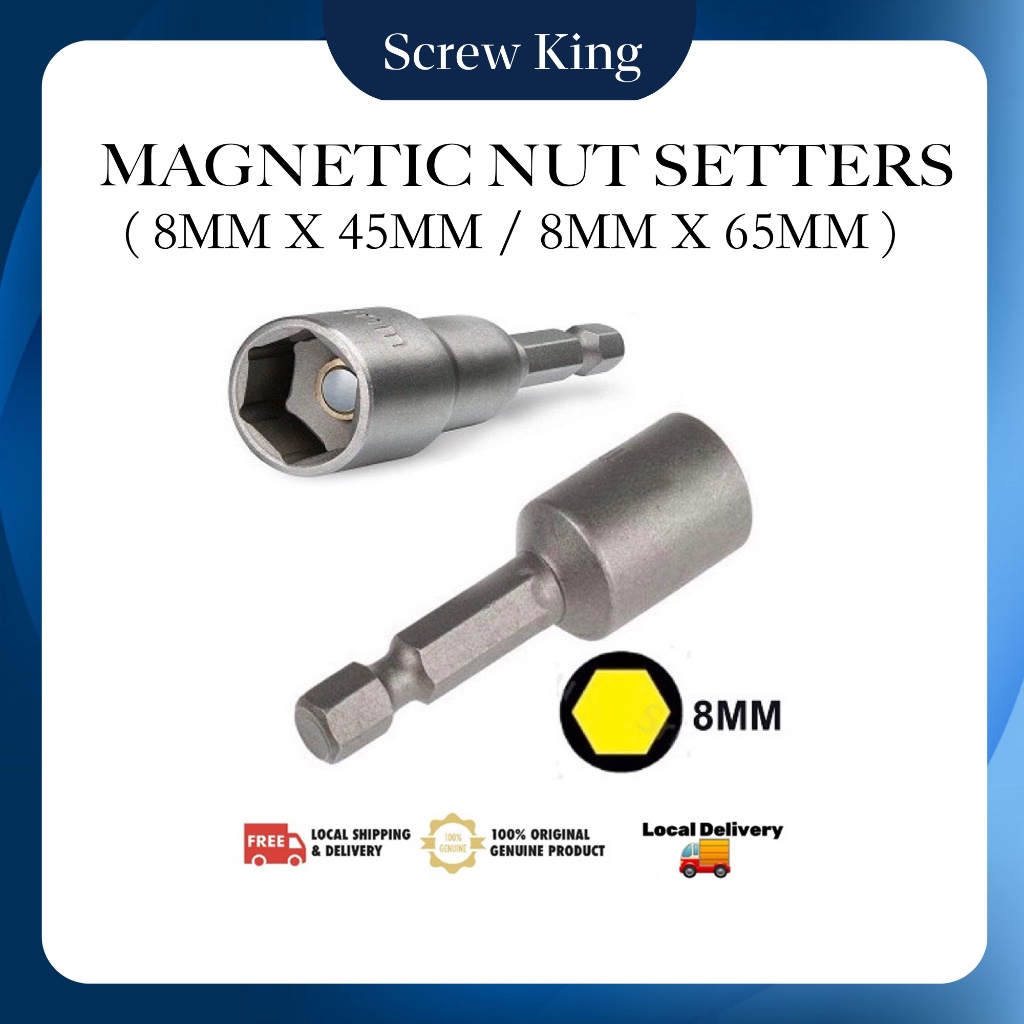 ScrewKing Magnetic Crump Bit Hex Nut Setter Screw Driving Bit for Power ...