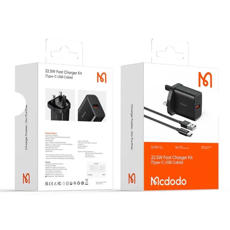 MCDODO CH-4581 22.5W Super Fast Charger / 5A Super Fast Quick Charging ...