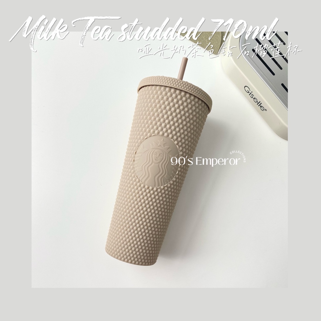【READYSTOCK】STARBUCKS China 2022 Milk Tea Beige Bling Studded Tumbler ...