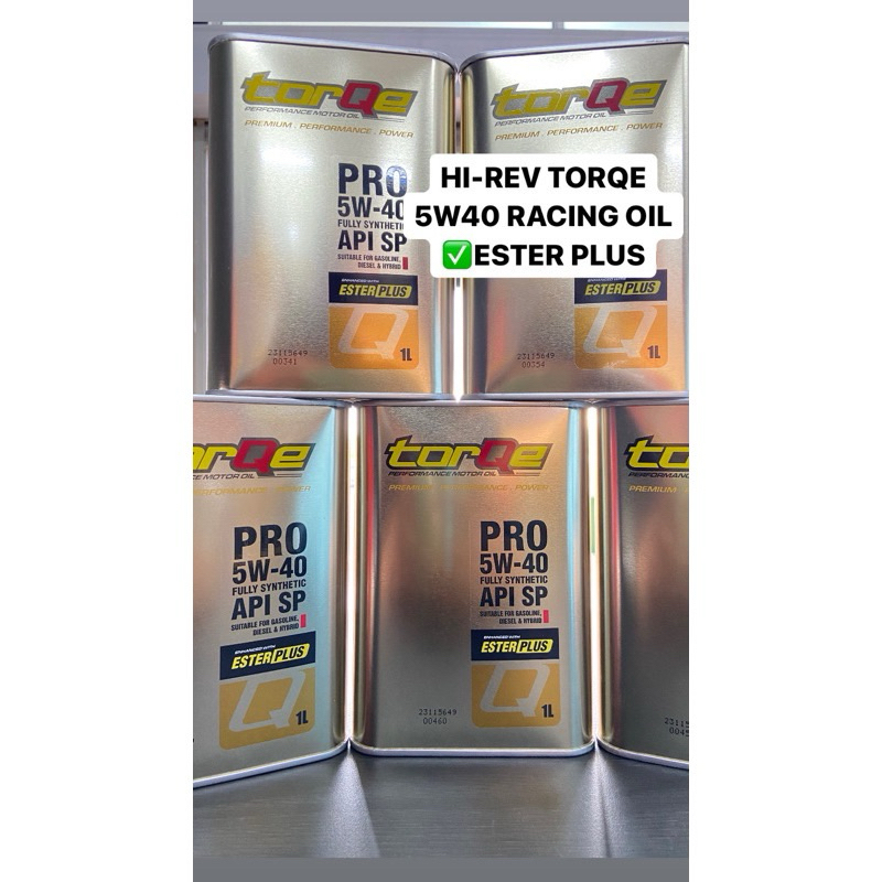 HIREV CAR RACING OIL 5W40 TORQE HI-REV 1L FULLY SYNTHETIC API SP ENGINE ...
