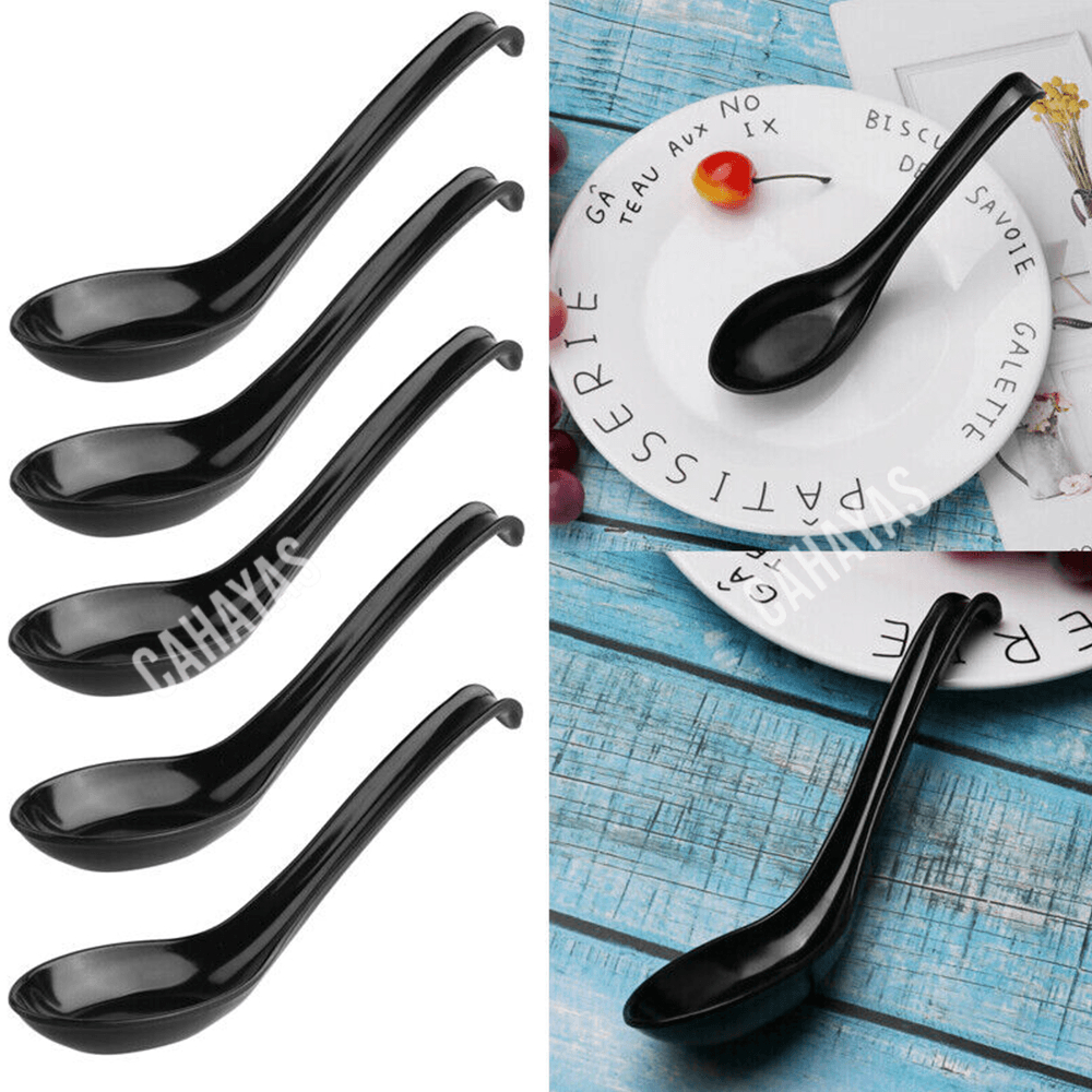 [M'sia Stock] 6PCS Asian Japanese Style Melamine Rice Soup Spoon With ...
