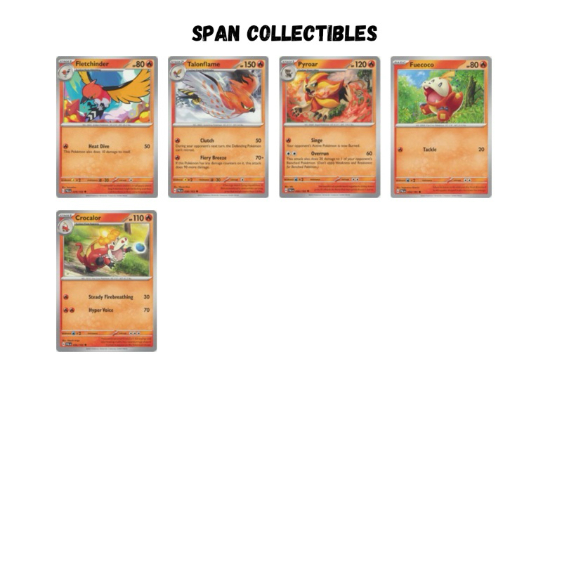 Pokemon TCG - Scarlet & Violet | Paldea Evolved | Fire Pokemon Common ...