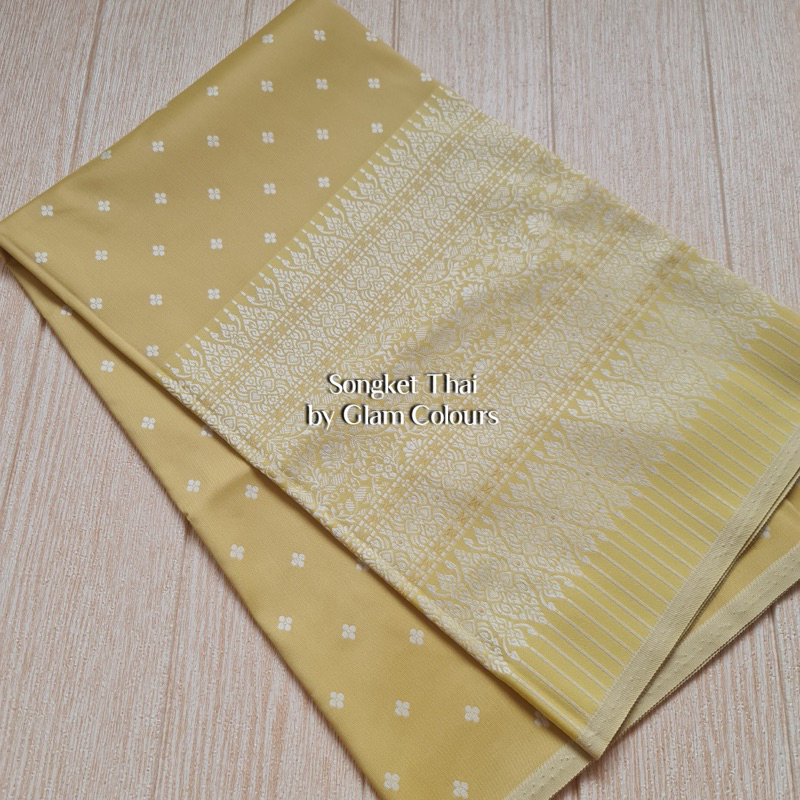 Songket Tenun Thai Bunga Tabur & Putih White- Ready Stock | Shopee Malaysia