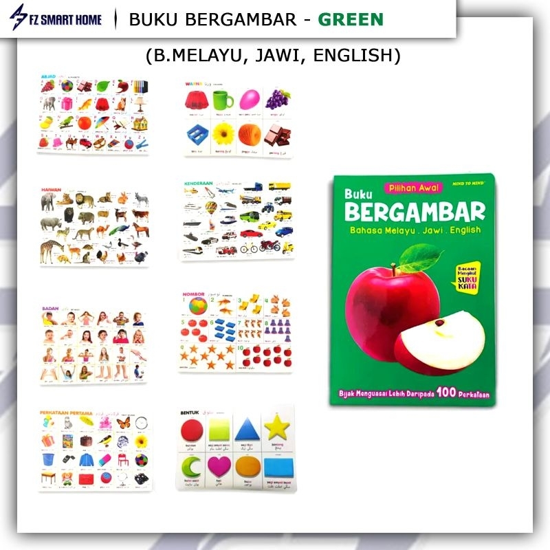 [FzSmartBook] Buku Bergambar Kanak Kanak 3 in 1 Bahasa Melayu English ...