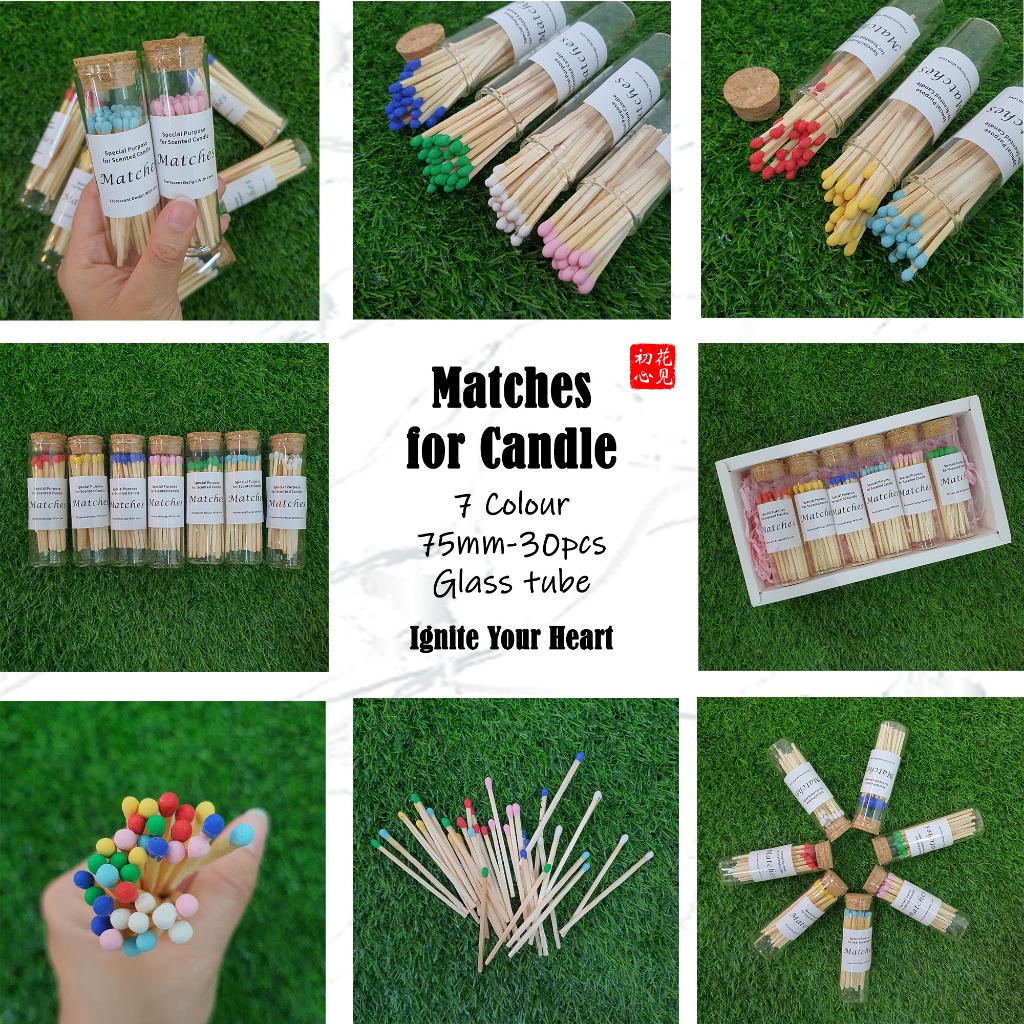 Candle Matches [Colorful Stick] 30pcs 香薰蜡烛火柴|浪漫点燃 | Shopee Malaysia