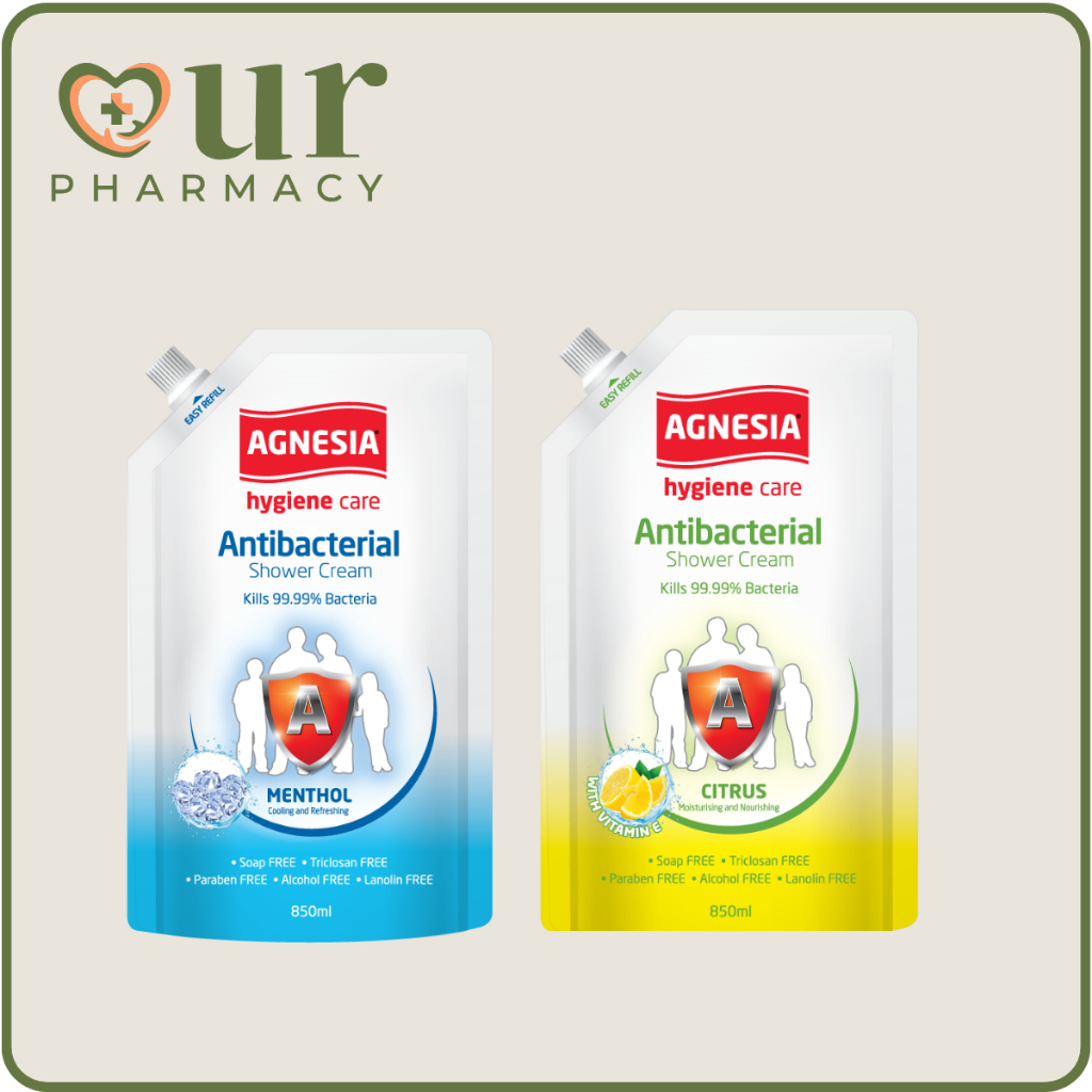 Agnesia Antibacterial Shower Cream Refill Pack 850ml (CITRUS/MENTHOL ...