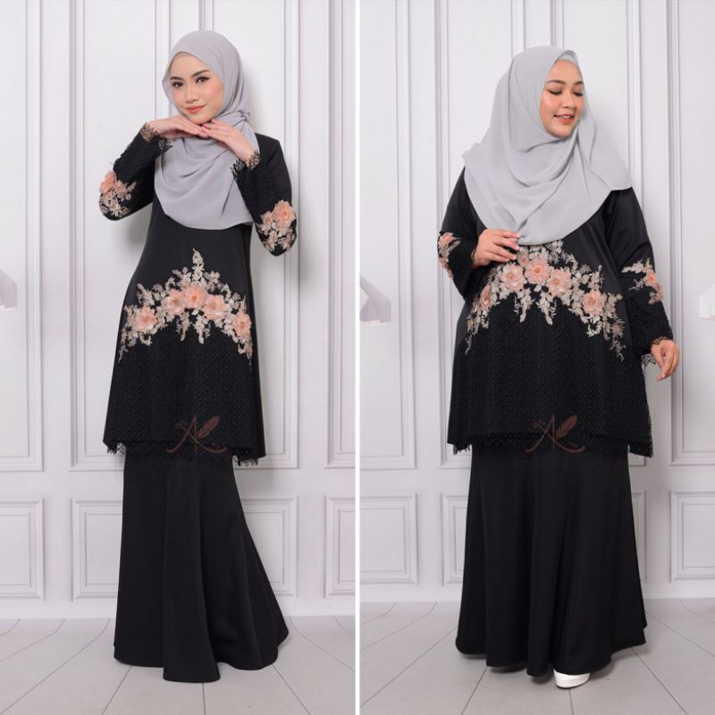 BLACK / BAJU KURUNG MODEN PLUS SIZE / BAJU KEBAYA / BAJU RAYA / HITAM | Shopee Malaysia