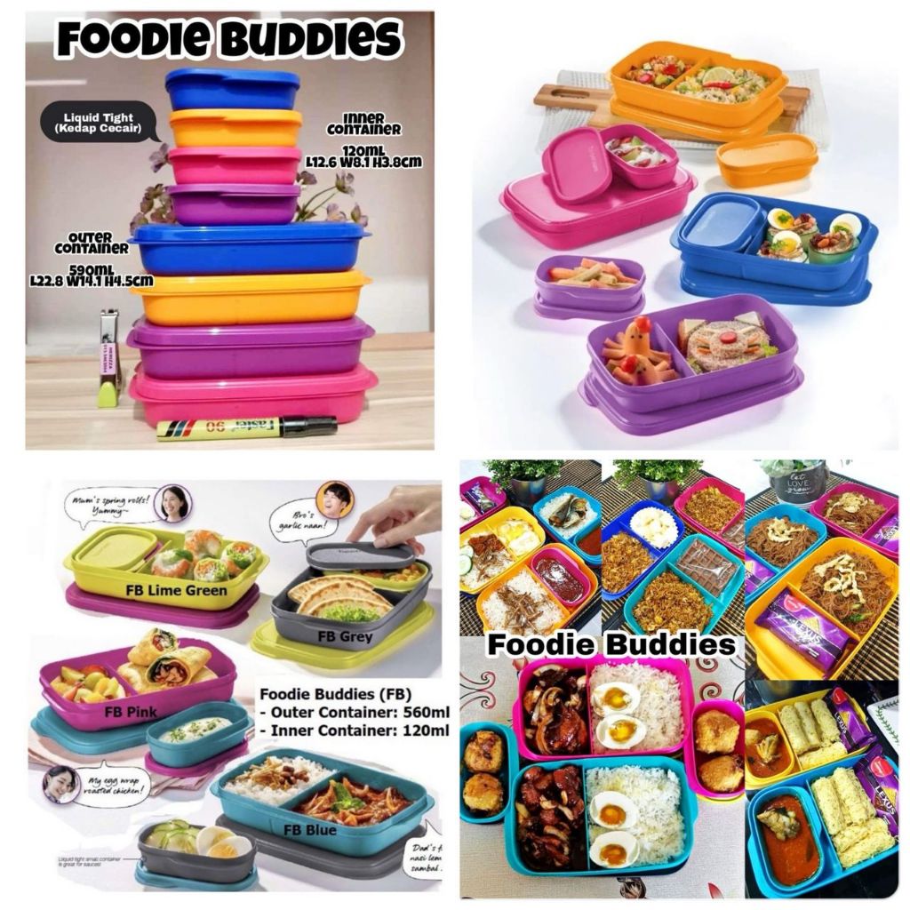 2047 Tupperware Foodie Buddies / Food Storage Box/ Bekas Makanan/ Lunch ...