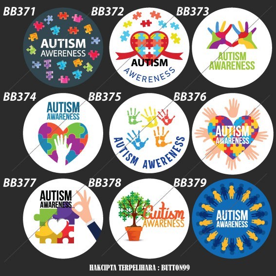 AUTISM Button Badge | 58mm safety pin | TEXT & DESIGN editable | Shopee ...