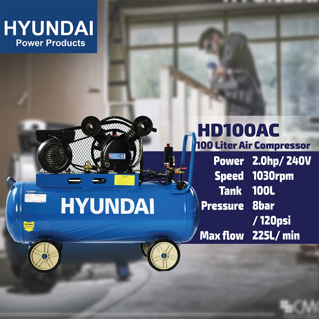 HYUNDAI 100 LITER AIR COMPRESSOR HD100AC | Shopee Malaysia