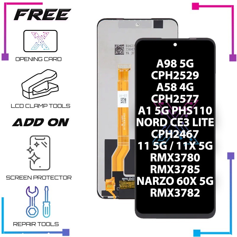 LCD For Opo A98 5G CPH2529/A58 4G/A79 5G/A1 5G/NORD CE3 LITE /NORD N55/ N30/RLME 11 5G / 11X 5G ...