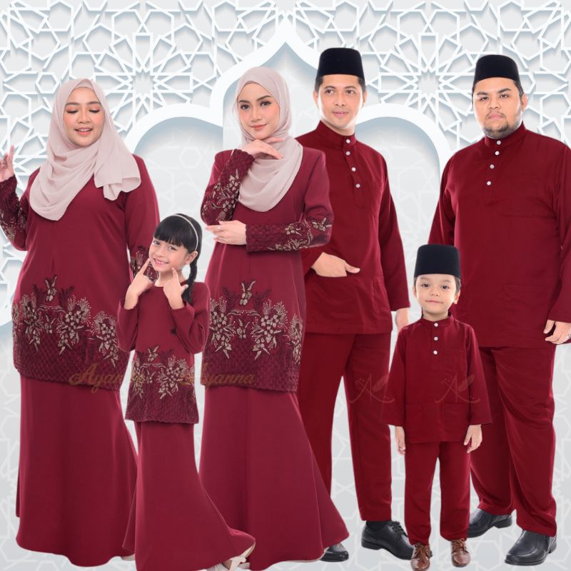 SEDONDON FAMILY MAROON SYAMIMI / BAJU RAYA 2024 | Shopee Malaysia