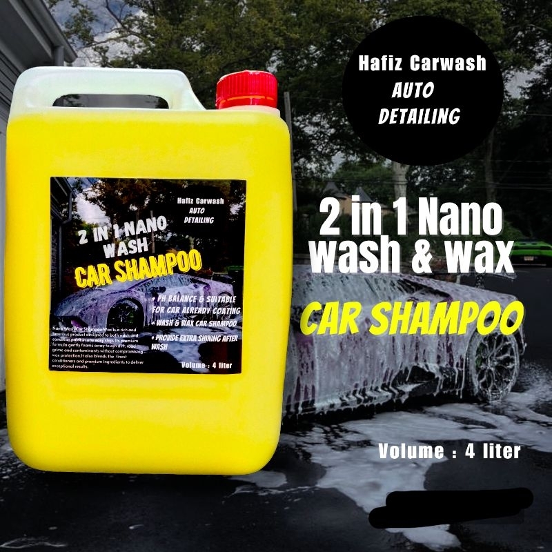 Car Shampoo Wash & wax [ 4Liter & 500mL] | Shopee Malaysia