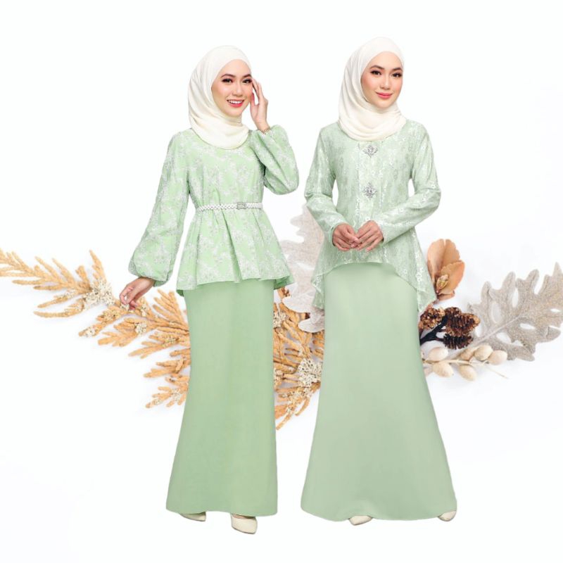 🌱GREEN TEA 🌱 BAJU KURUNG HIJAU DRESS JUBAH KEBAYA GREEN TEA | Shopee ...