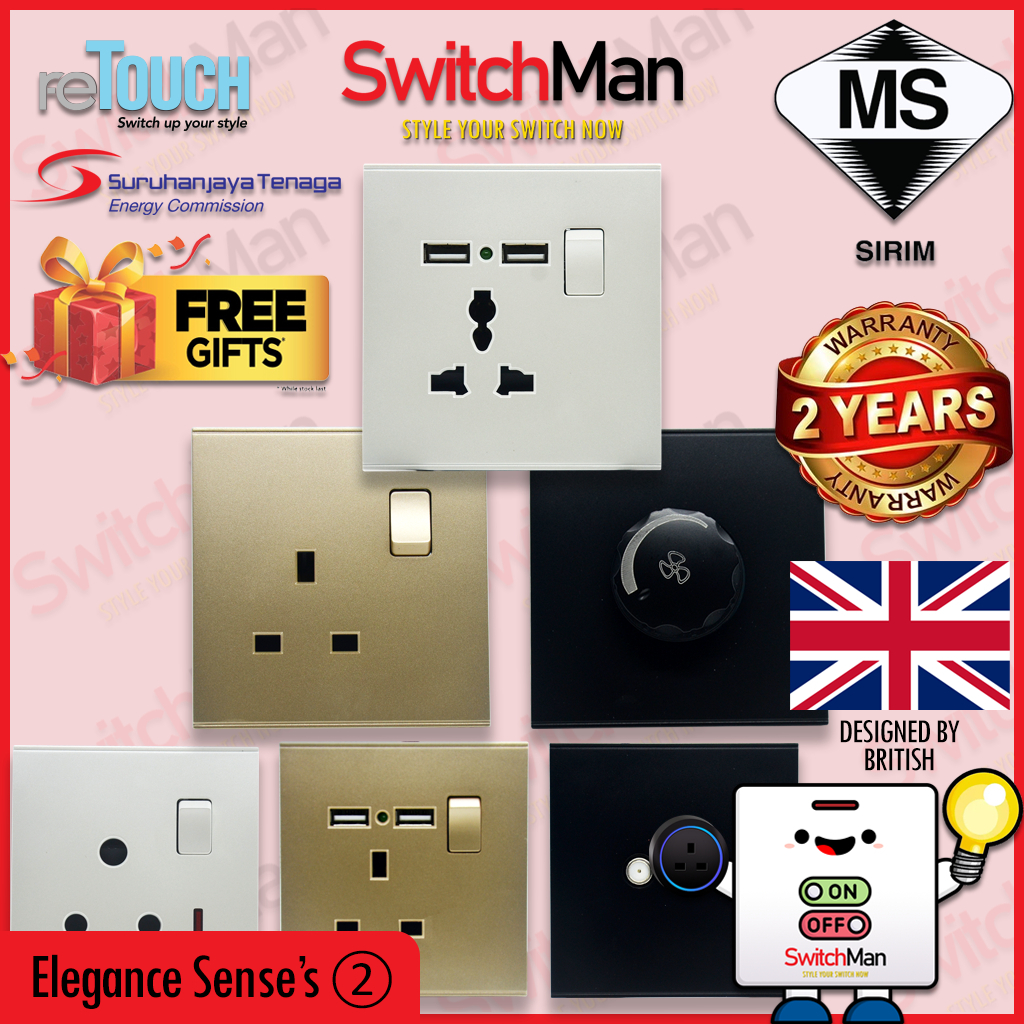 [SIRIM] reTouch Elegance Sense's Switch & Socket 13A 15A 45A Double ...