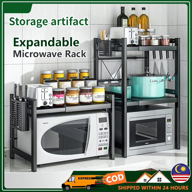 Rak Dapur Microwave Rack Adjustable Oven Rack Kitchen Rack Kitchen ...