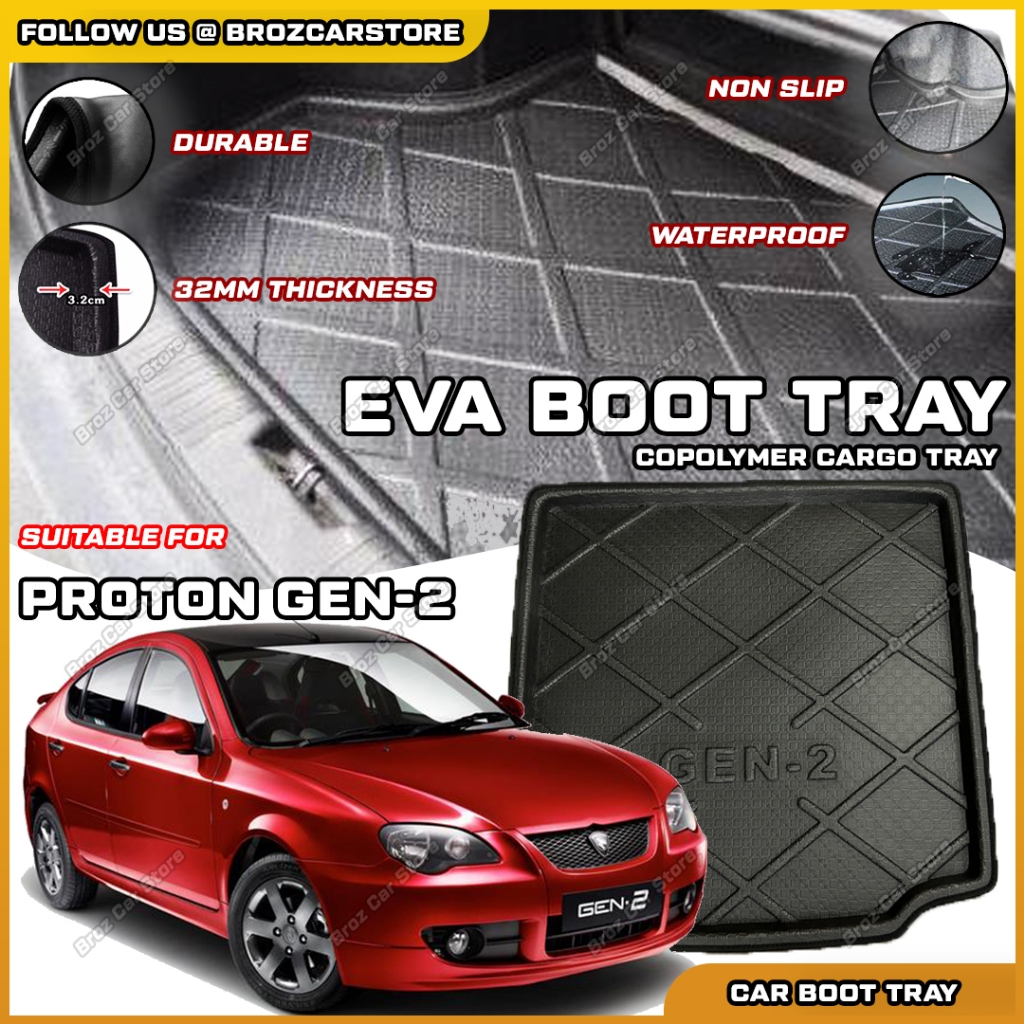 📥 For Proton Gen2 EVA Copolymer Car Gen-2 Boot Tray Luggage Cargo Trunk ...
