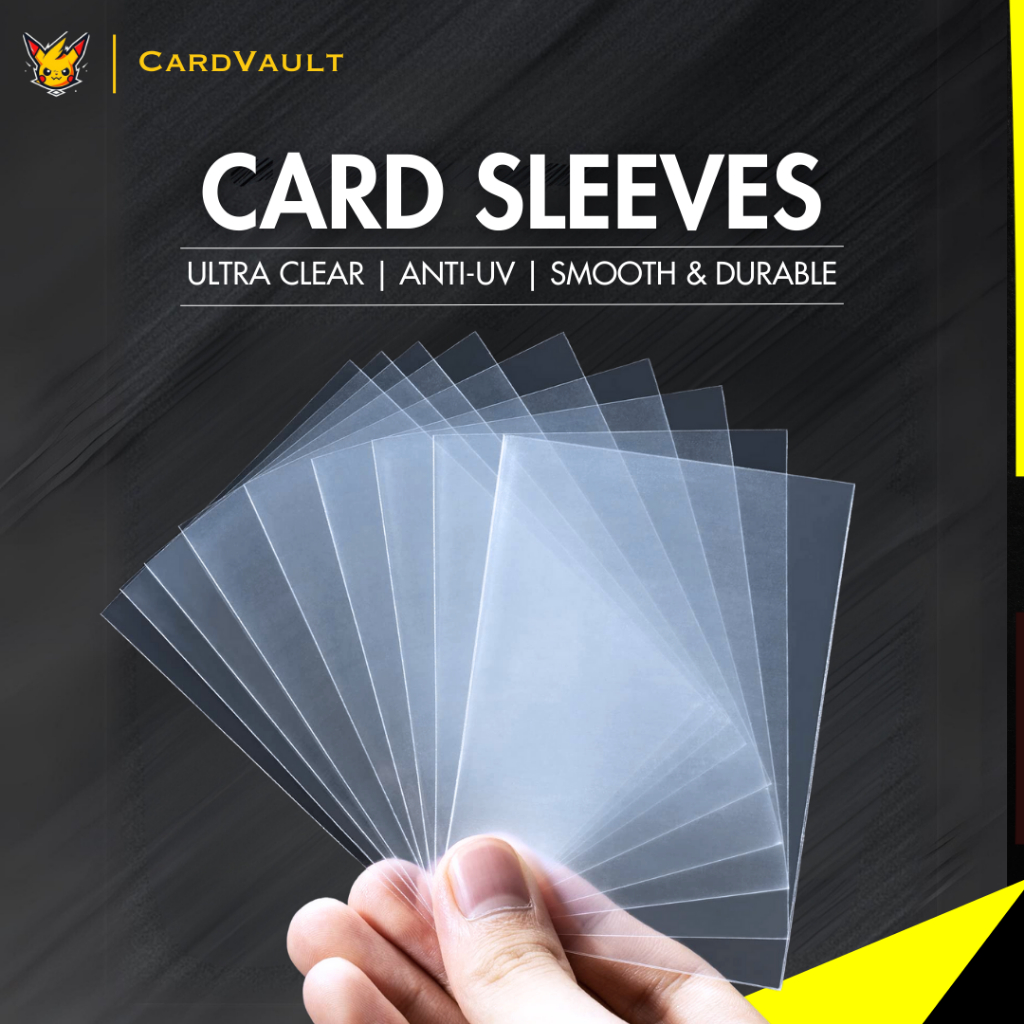 CARDVAULT Standard TCG Card Sleeves - 100Pcs Soft Penny Transparent for ...