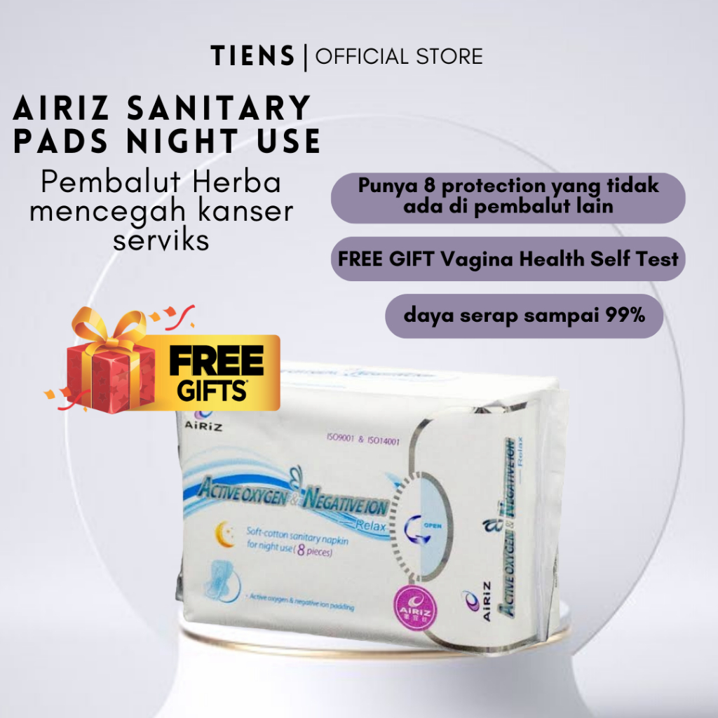 Tuala Sanitary Pad Airiz Relax Night handuk menstruasi + (FREE GIFT ...