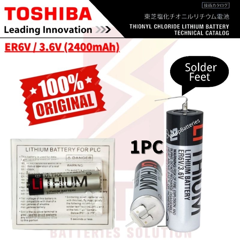 Original Toshiba ER6V 3.6V 2400mAh Lithium Batteries with Plug ...