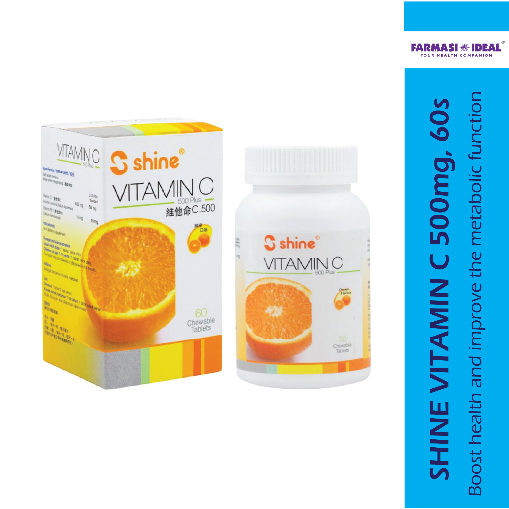 Shine Vitamin C Tablet 500/100 Orange/ Grape (Immune Booster) | Shopee ...