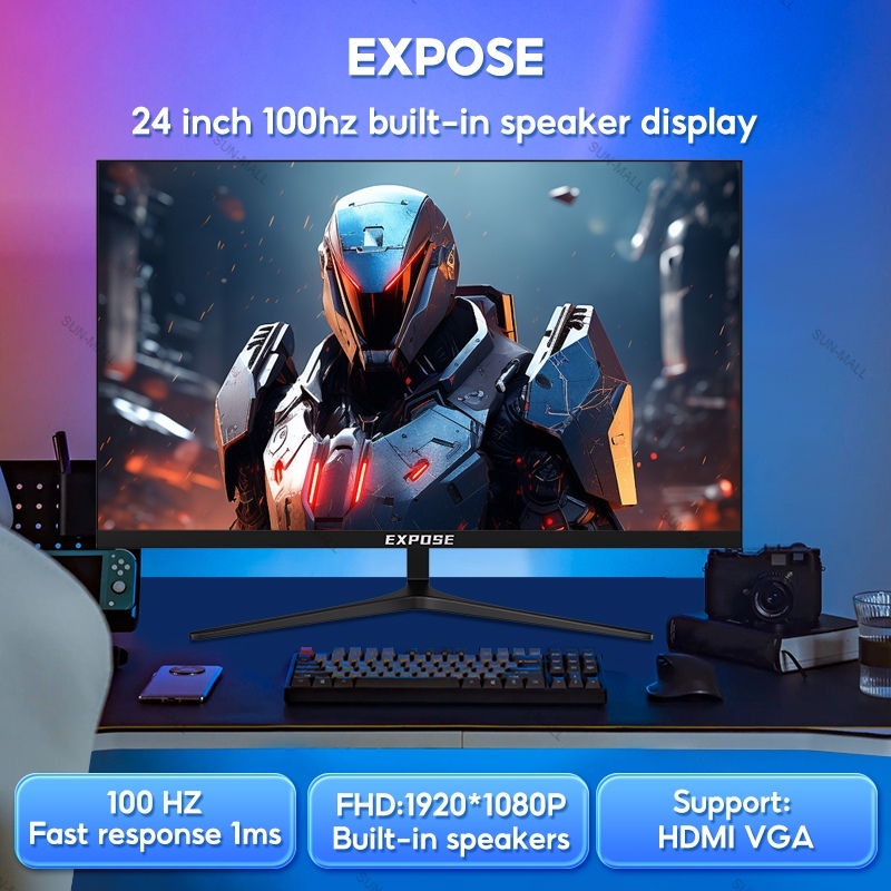 Monitor PC 24 Inch monitor EXPOSE monitor With Speaker 75HZ 1080P 100HZ ...