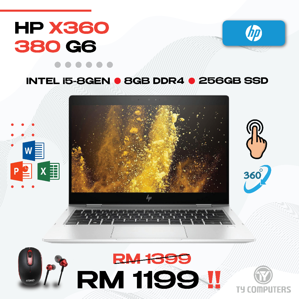 HP ELITEBOOK X360 830 G6 - i5 8th Gen | 8GB RAM | 256GB SSD | Shopee ...
