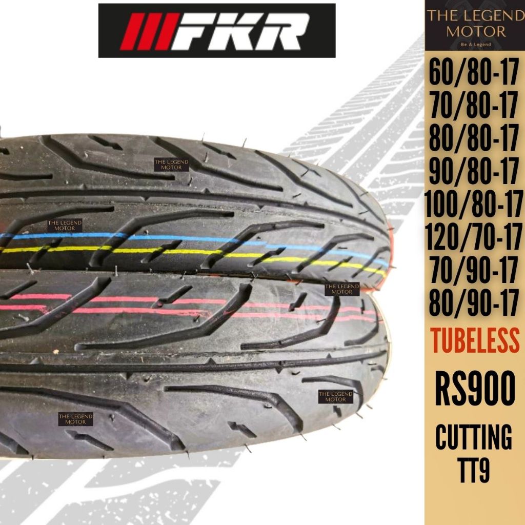 FKR TYRE TAYAR 17 Tubeless 60/80 70/80 80/80 90/80 70/90 80/90 100/80 ...