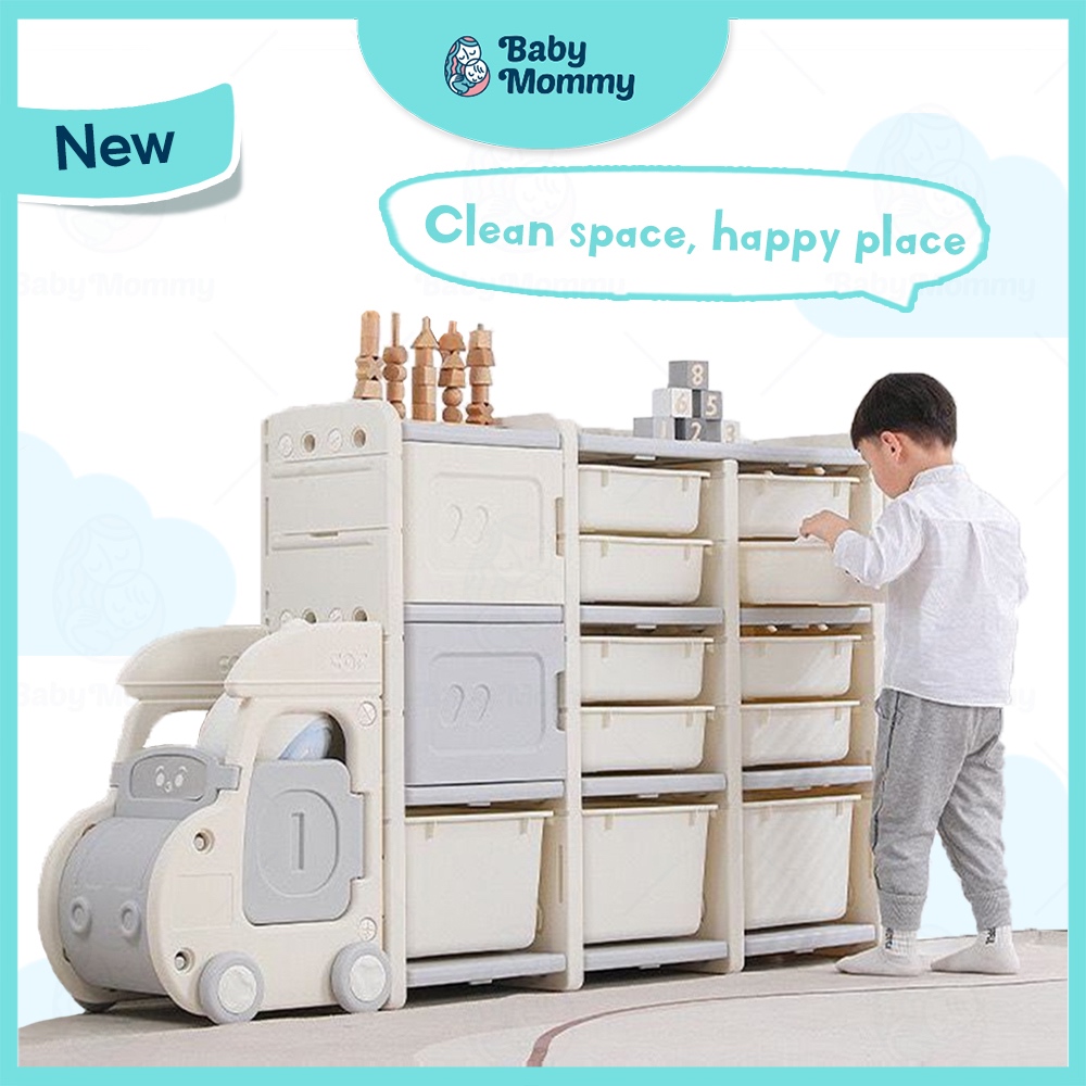 Ready Stock 🇲🇾 Toy Storage box Cabinet Children Car Design Organizer ...