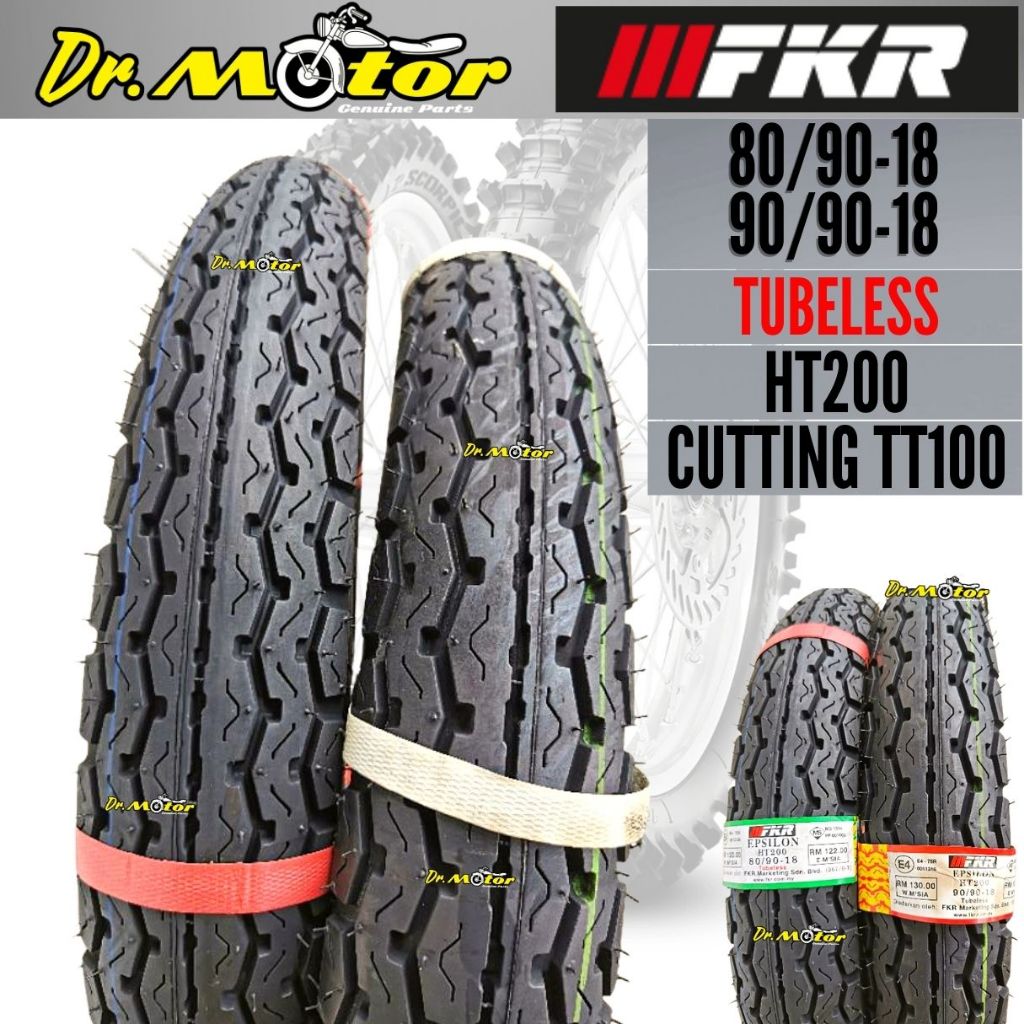 FKR TYRE TAYAR 18 HT200 Tubeless 80/90-18 90/90-18 HT200 (Cutting TT100 ...