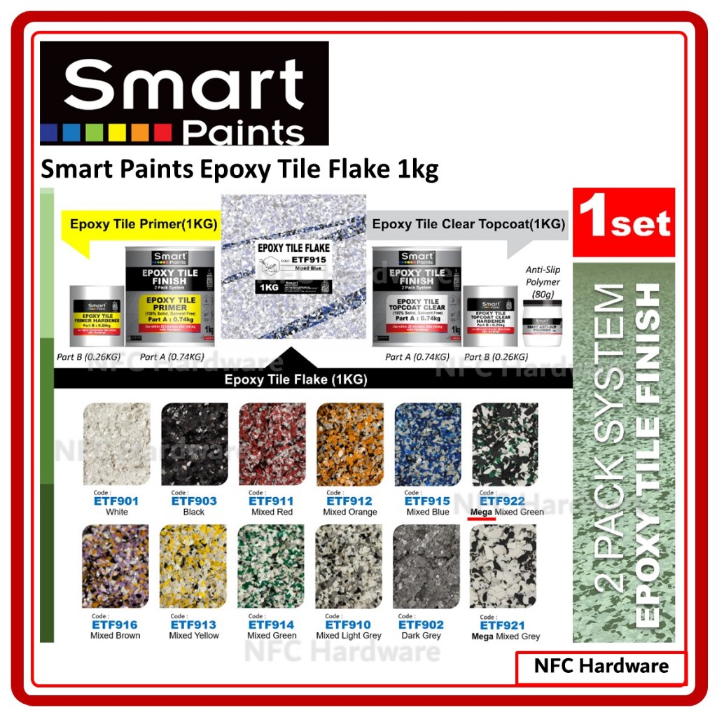 SMART PAINTS Epoxy Tile Flake 1kg | Shopee Malaysia