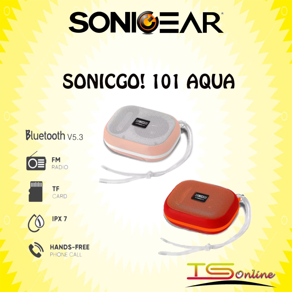 Sonicgear Sonicgo! 101 AQUA Portable Bluetooth Speaker (Pink / Red ...
