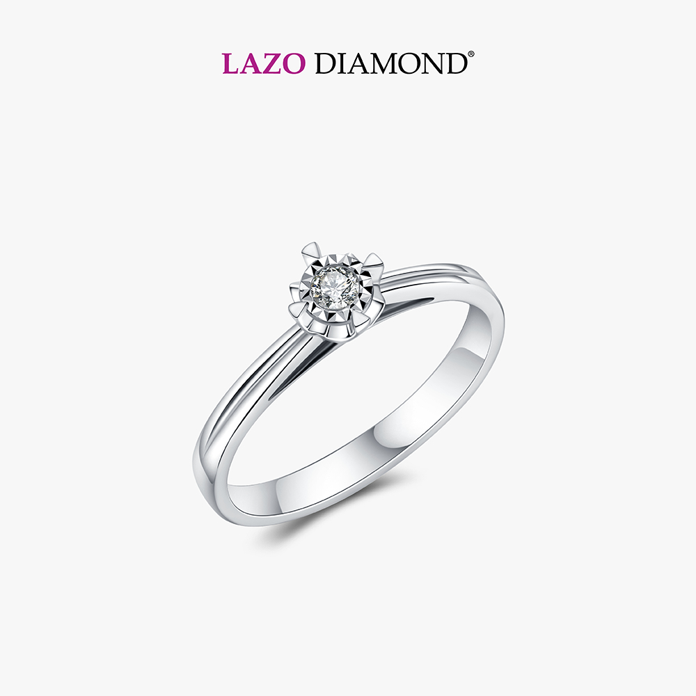 LAZO DIAMOND Triangle Prong Kite Miracle Set Diamond Ring in 9k White ...