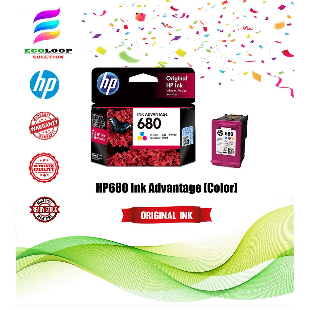HP680 Black Ink/TRI-Color Fine Ink Cartridge (Boxless Unit) | Shopee ...