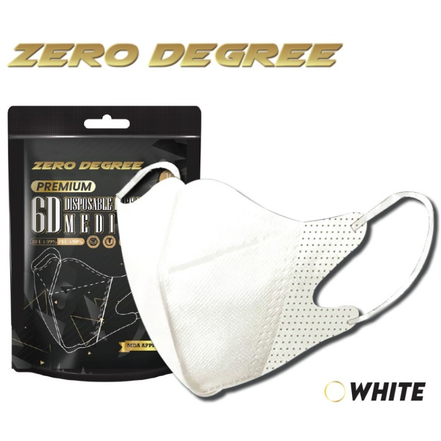 Zero Degree Duckbill 4ply 6D Face Mask - White (10Pcs) | Shopee Malaysia