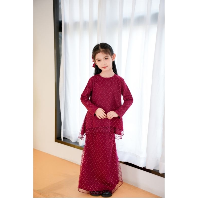 Set Kurung checkered gold kanak-kanak, # Baju Raya | Shopee Malaysia