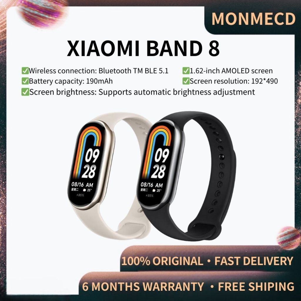 Xiaomi Band 8 Mi Band AMOLED Screen 1.62inch Original Smart Band Health ...