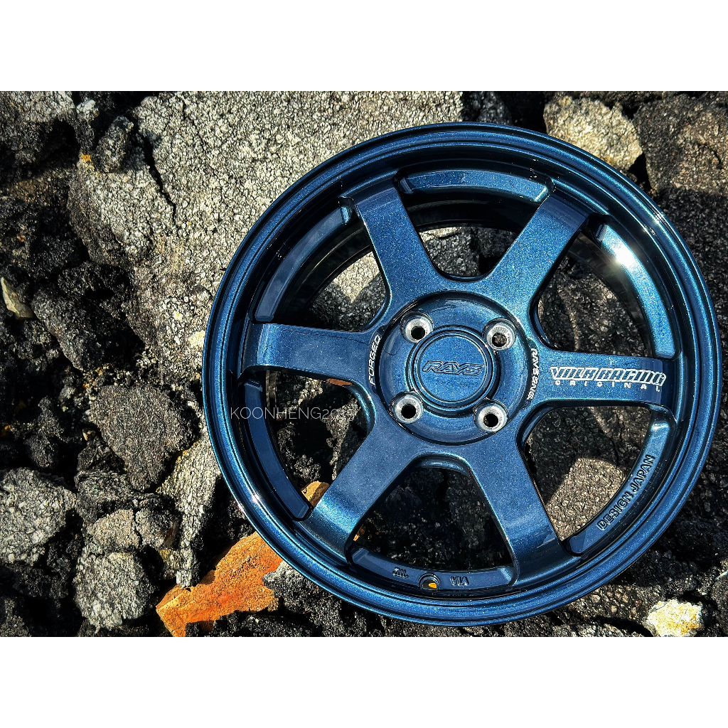 New Car Sport Rim ORIGINAL THAILAND AOW Wheels TE37 15x7J 4x100 DEEP BLUE Flow Forming - READY ...
