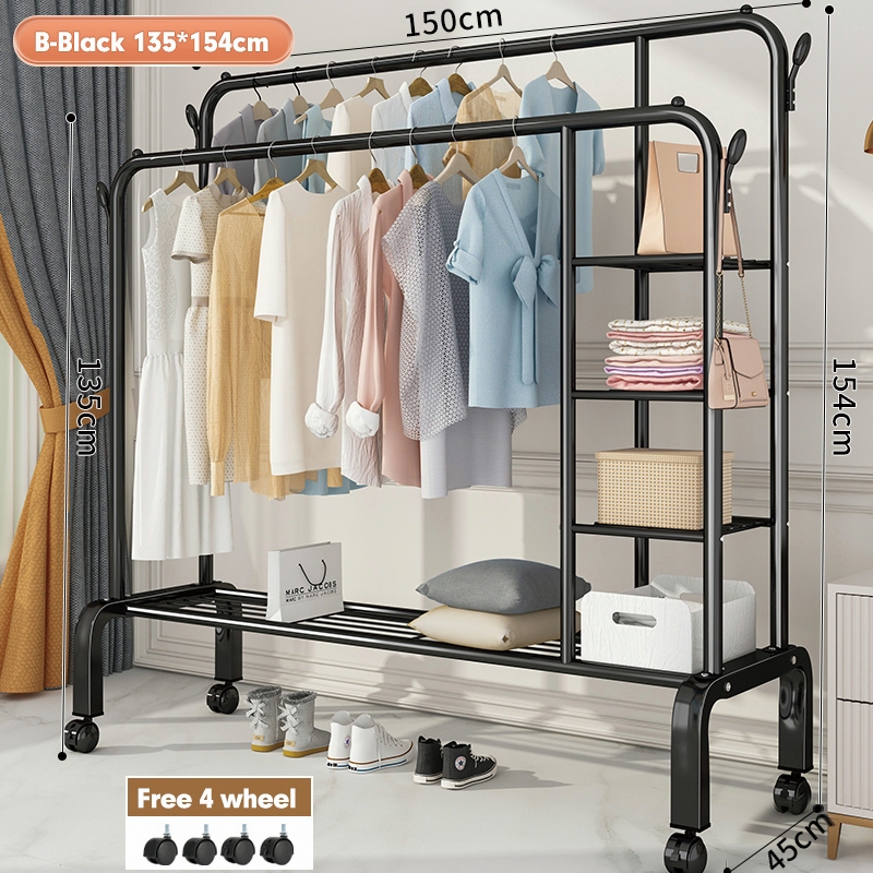 Ampaian Baju Clothes Rack Penyangkut Baju Rak Baju Bertutup Rack Baju ...