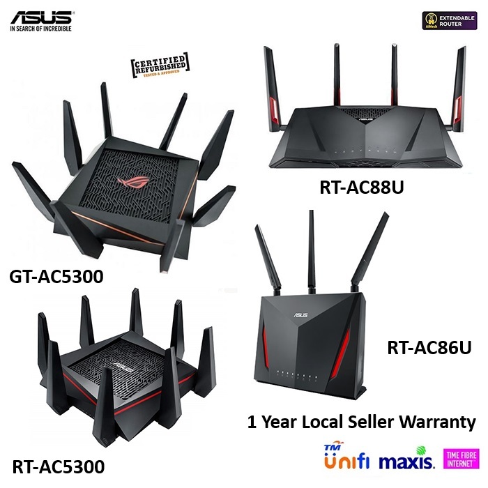 ASUS GT-AC5300 RT-AC5300 RT-AC88U RT-AC86U ROG RAPTURE AiMesh Router ...