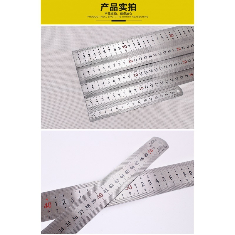 Stainless steel ruler 1.5 ruler steel ruler 1 meter 1.5/2 15/20/30/50cm ...