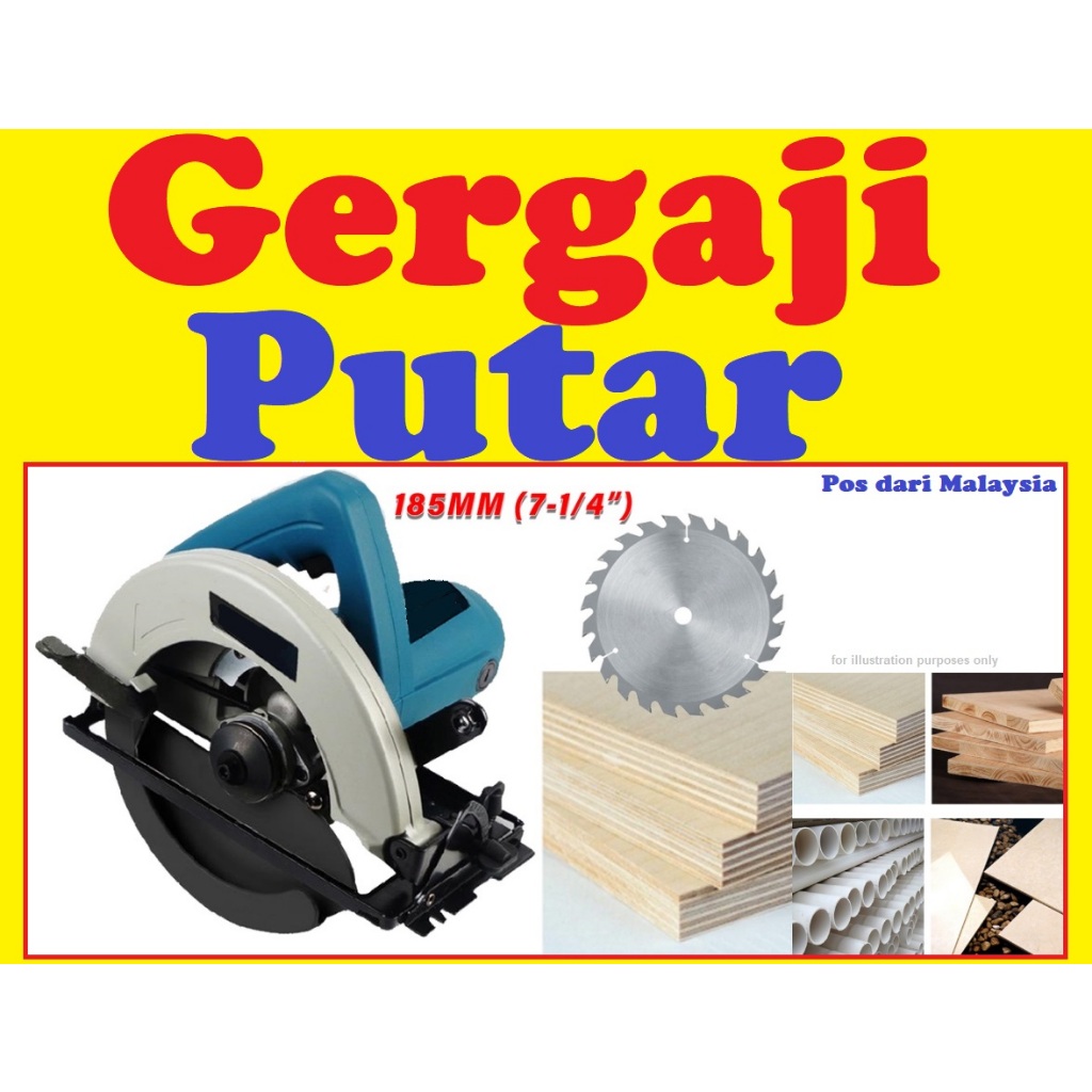 Alat Mesin Gergaji Bulat Berputar Elektrik Pemotong Kayu Besi Mozek PVC ...