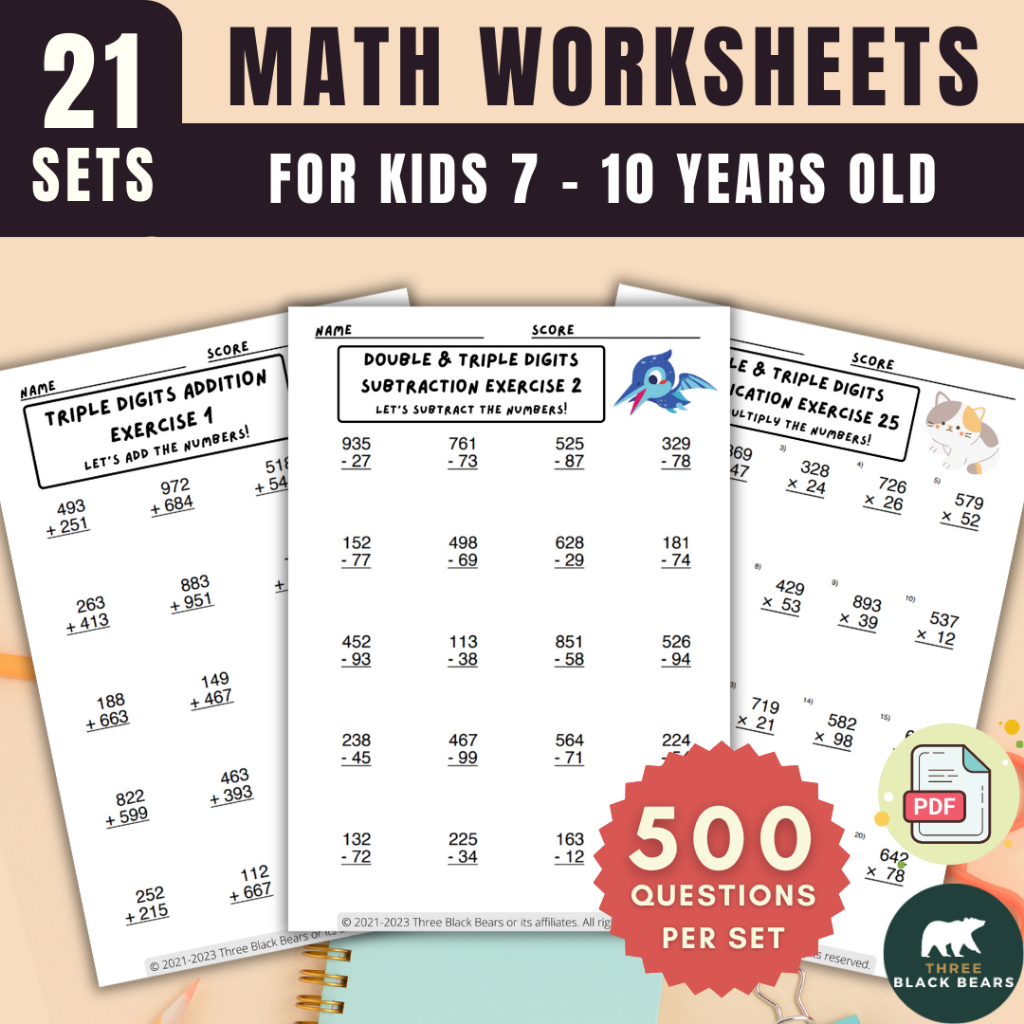 21 Sets of Printable Mathematics Worksheets for Primary School ...