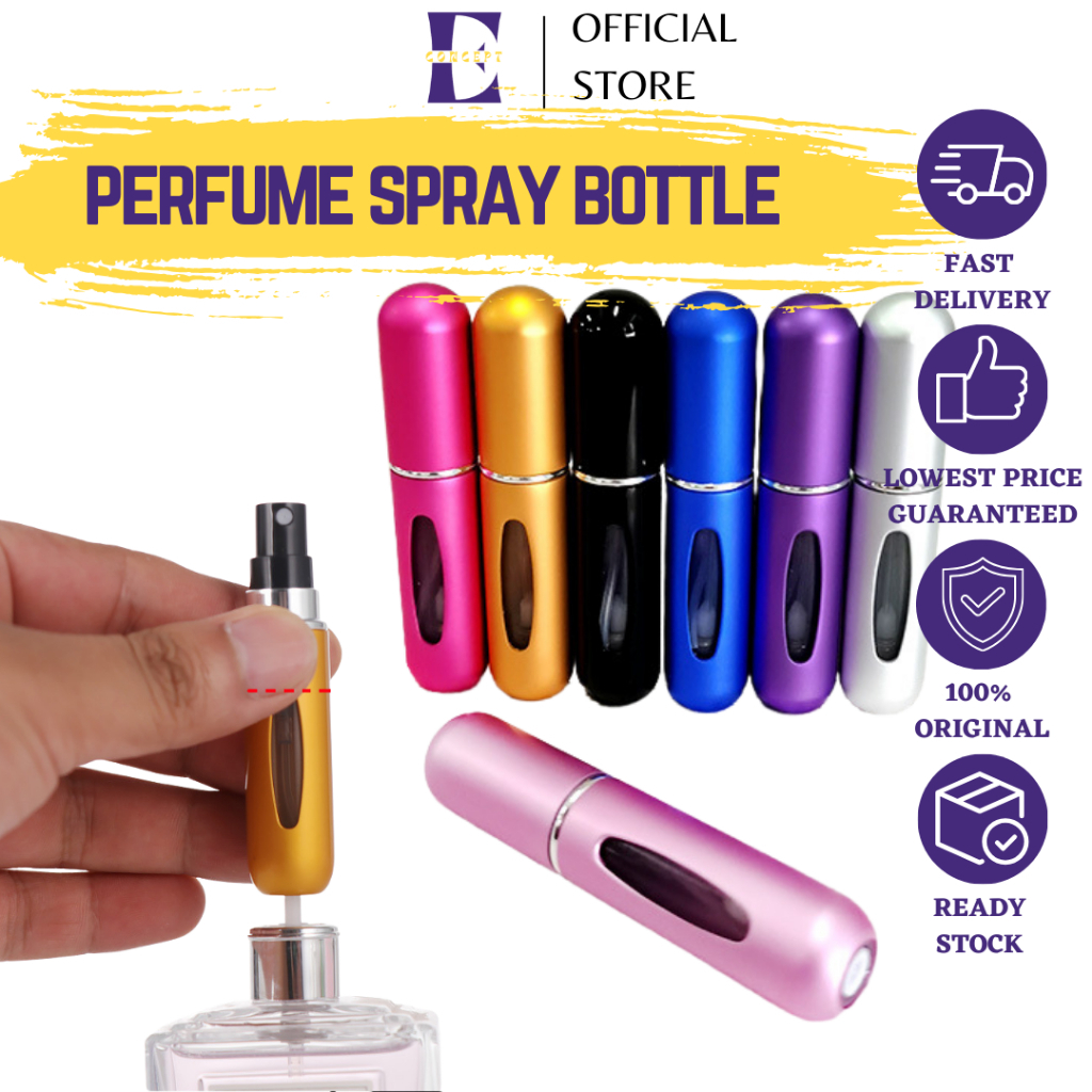 5ml Mini Perfume Spray Bottle Refillable Portable Empty Container ...