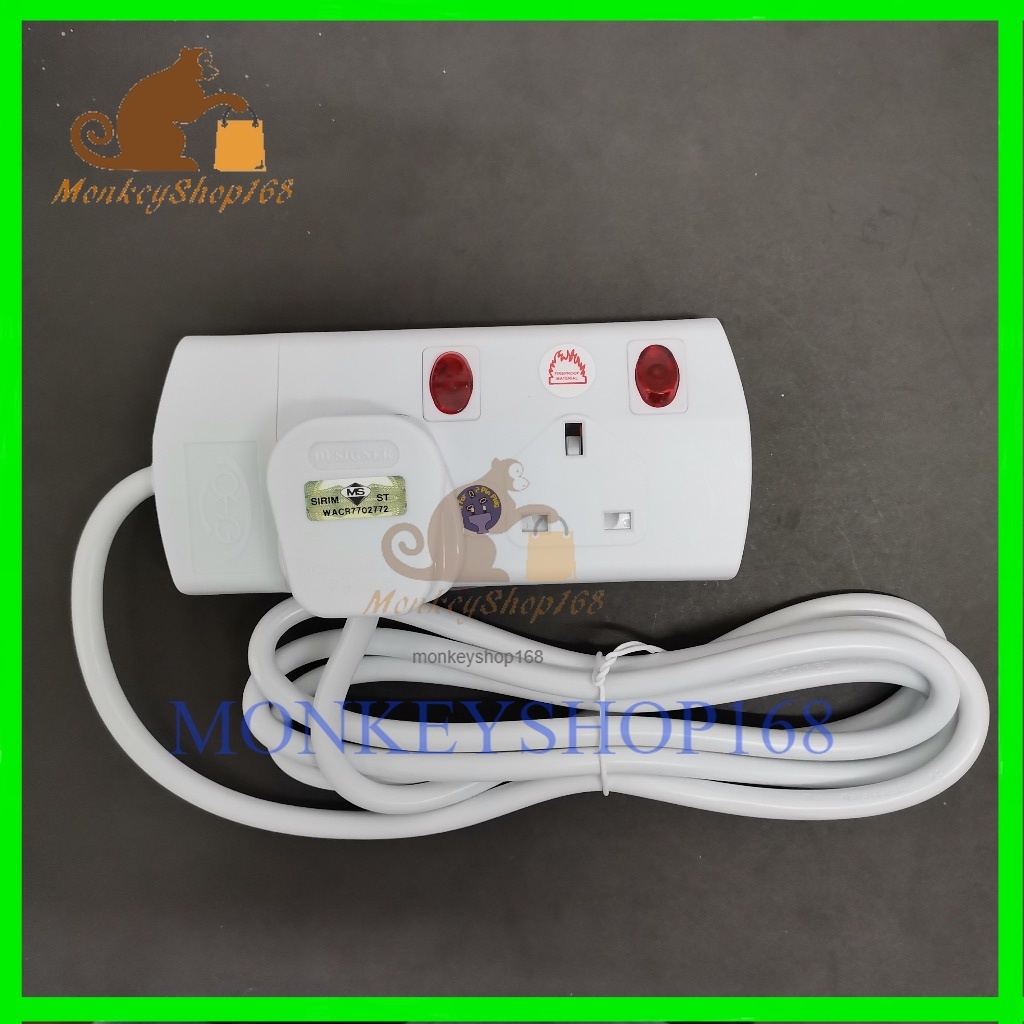 13A Trailing Extension Socket / Plug/ Adapter/ Neon Light 2Gang / 3GANG ...