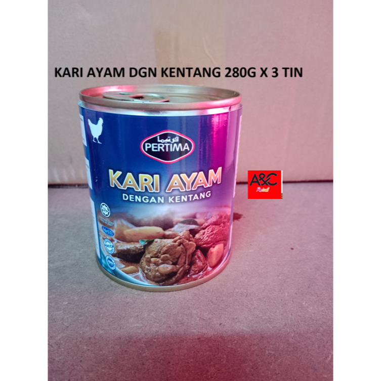 PERTIMA Curry Chicken/Kari Ayam 280gX3 Tin(Wholesaler Price) | Shopee ...