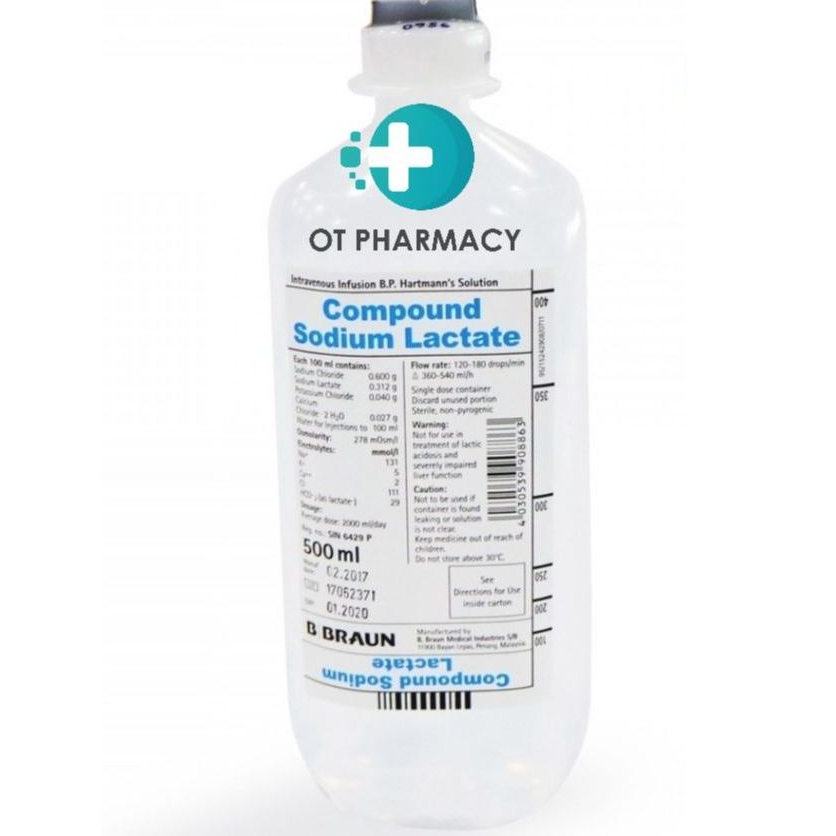 B. BRAUN Compound Sodium Lactate (Hartmann's Solution) 500mL | Shopee ...