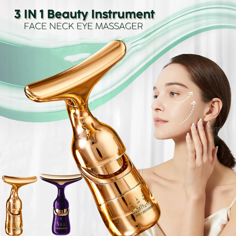(MALAYSIA STOCK)3 In 1 Facial Lifting Device Neck Facial Eye Massage ...