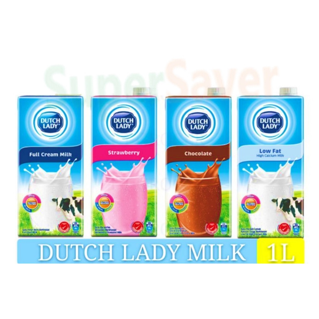 DUTCH LADY MILK 1L (Full Cream / Low Fat / Strawberry / Chocolate) Susu Dutch Lady | Shopee Malaysia